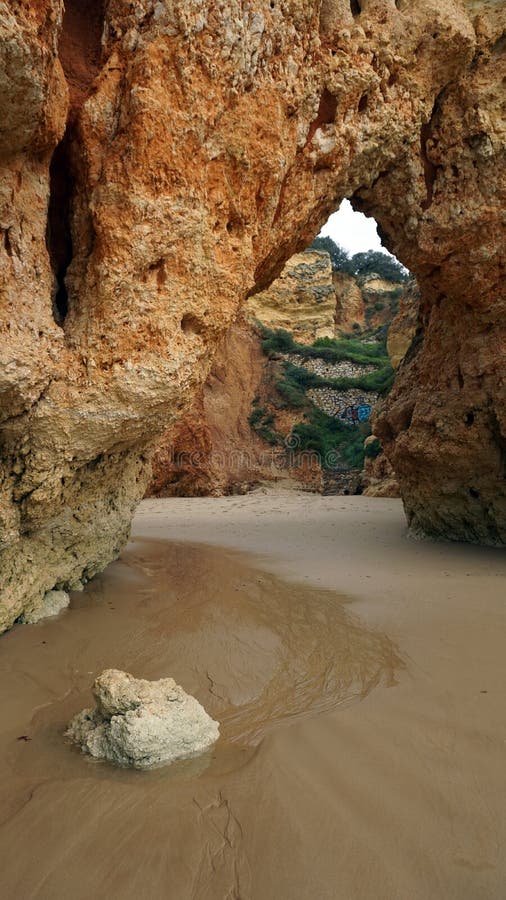 Algarve grotto stock image. Image of outside, europa - 90145425