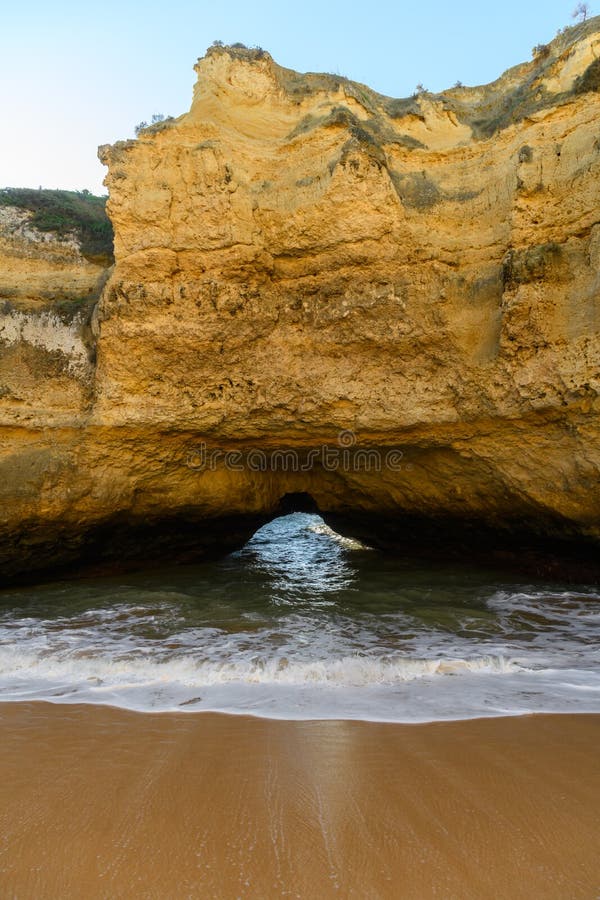 Algarve Sandy Beach with Rocks Stock Photo - Image of outdoor, idyllic ...