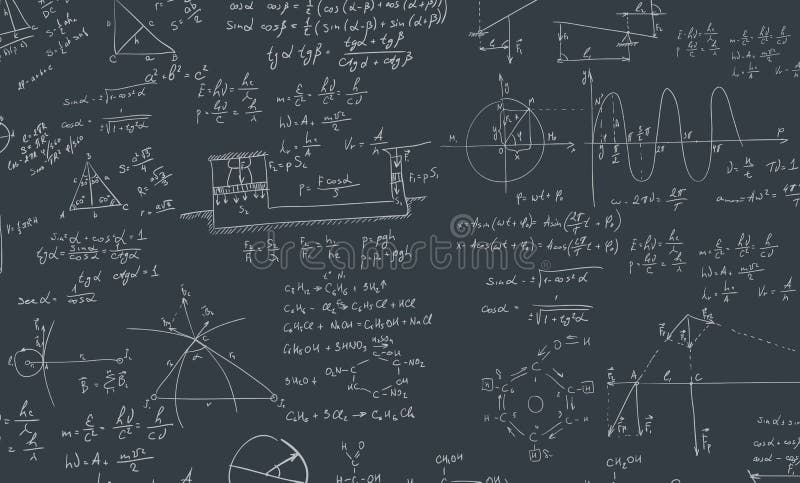 Algebra Formula. Geometric Formula Equation on Green Table Background ...