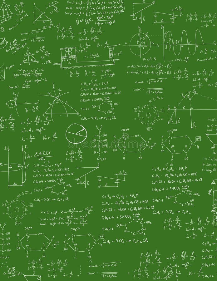 Algebra Formula. Geometric Formula Equation on Green Table Background ...