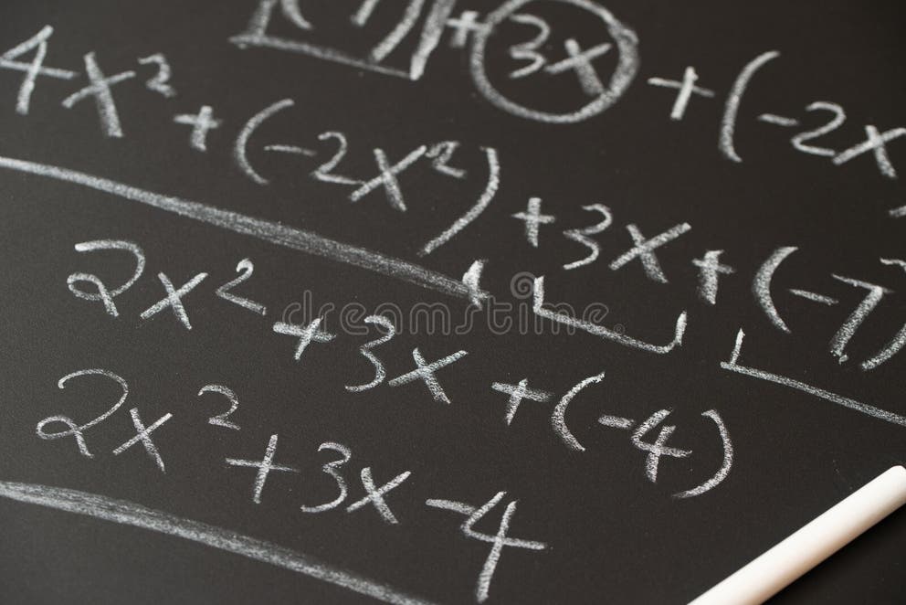 Algebra Mathematic Formula Written on Chalkboard Stock Photo - Image of ...
