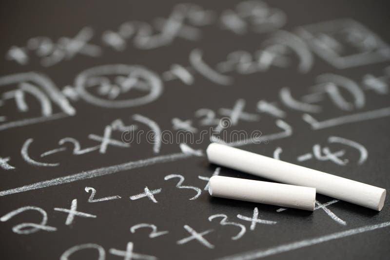 Algebra Mathematic Formula Written on Chalkboard Stock Image - Image of ...
