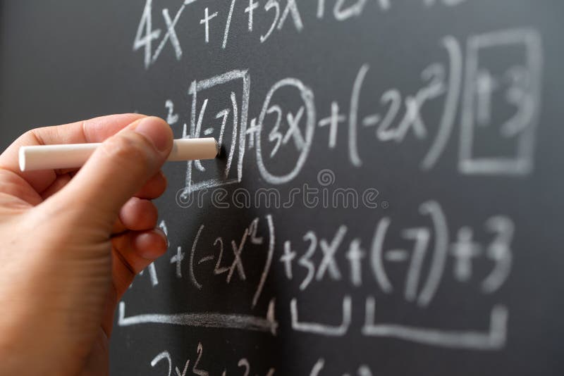 Algebra Mathematic Formula Written on Chalkboard Stock Photo - Image of ...