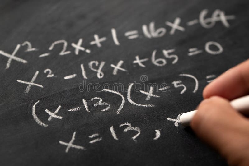 Algebra Mathematic Formula Written on Chalkboard Stock Photo - Image of ...