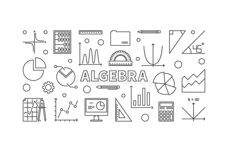 Algebra Vector Colorful Outline Illustration Stock Vector ... Algebra Vector Colorful Outline Illustration Stock Vector ...
