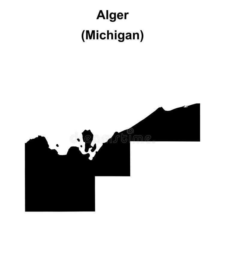 Alger outline map stock vector. Illustration of vector - 361606673