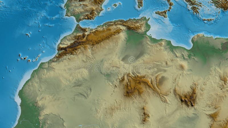 Algeria area. Relief map stock illustration. Illustration of mali ...