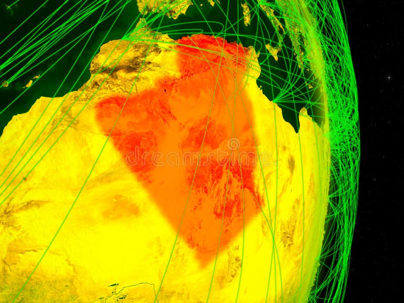 Algeria on digital Earth stock illustration. Illustration of algerian ...