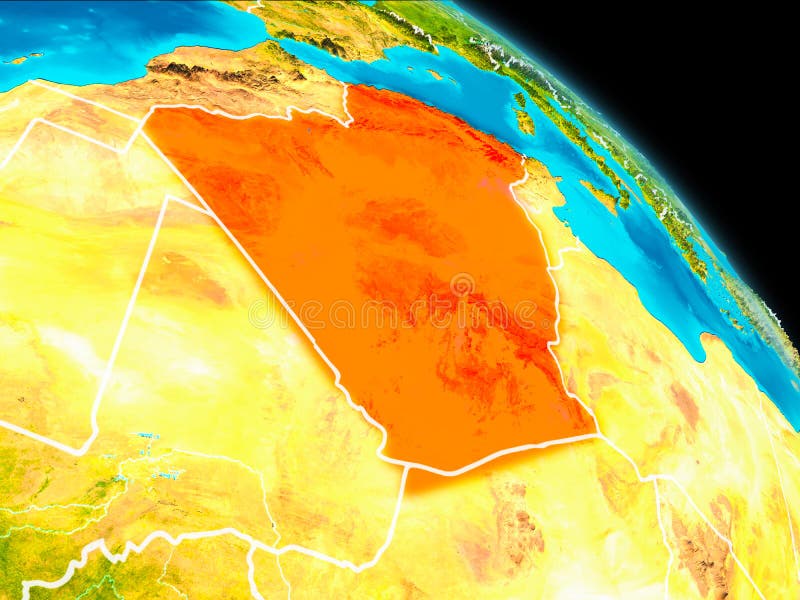 Algeria on Earth stock illustration. Illustration of international ...