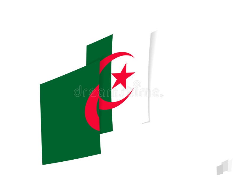 Algeria Flag in an Abstract Ripped Design. Modern Design of the Algeria ...