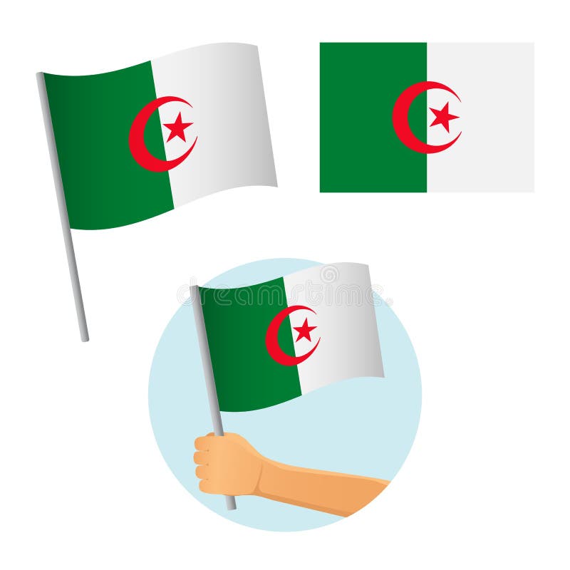 Algeria Map Hand Drawn Sketch. Vector Concept Illustration Flag ...