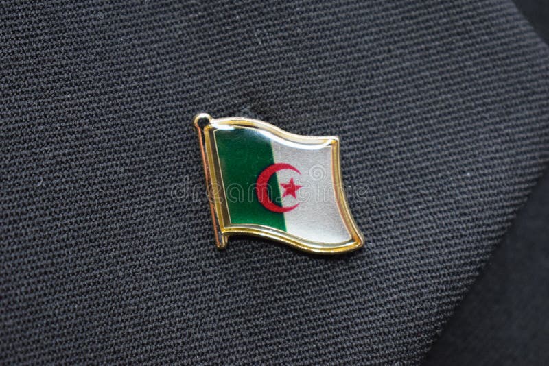Algeria Flag Lapel Pin on a Suit Stock Image - Image of label, nation ...