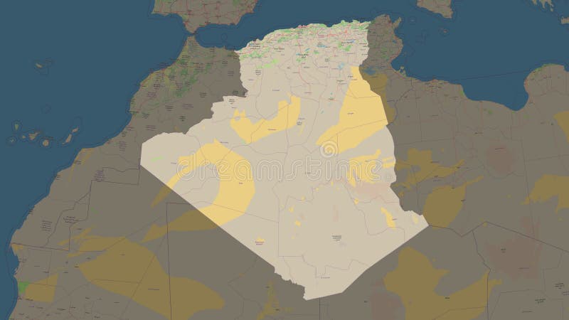 Algeria Highlighted. Topo Standard Stock Illustration - Illustration of ...