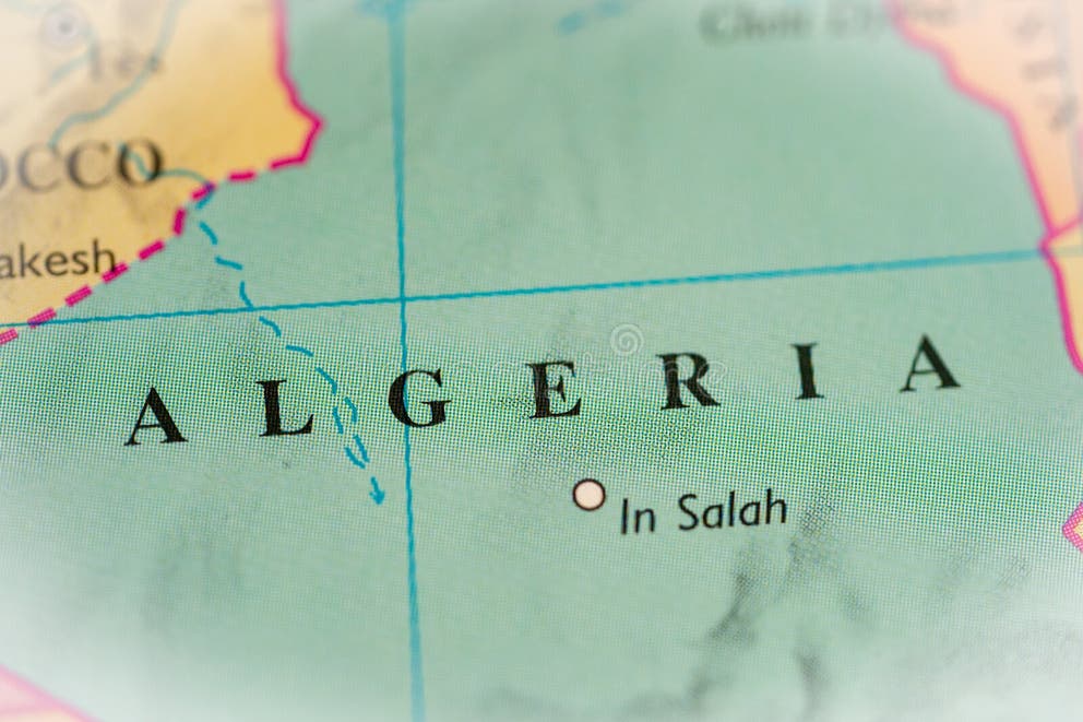 Algeria Highlighted on a World Map Stock Image - Image of world ...