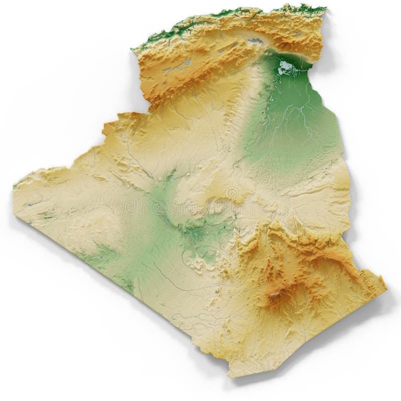 Algeria relief map stock illustration. Illustration of relief - 269414535