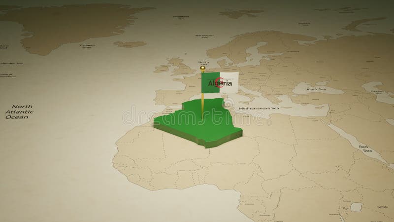 Algeria Independence Day Map 3d Illustration Stock Illustration ...