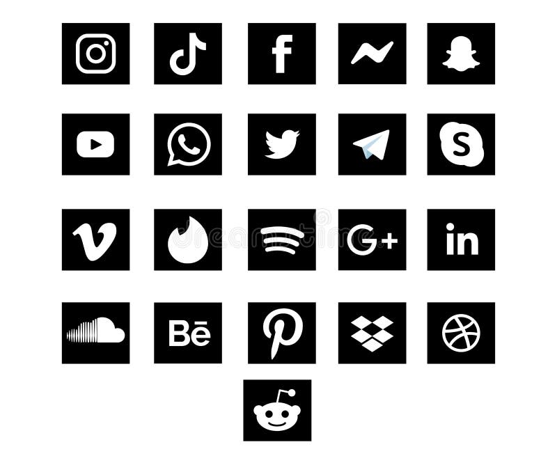 Collection of Social Media Icons Abstract Symbols Editorial Photo ...