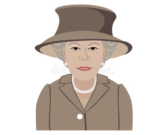 Queen Elizabeth Face Portrait with Brown Suits Editorial Image ...