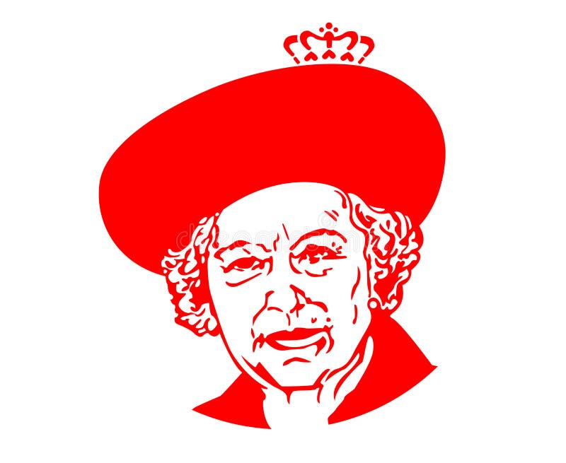 Queen Elizabeth Face Portrait Red Vector Stock Illustration ...