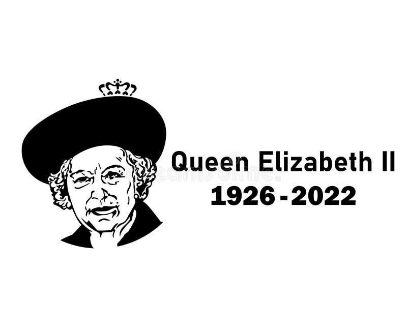 Queen Elizabeth Portrait Face 1926 2022 Black Vector Editorial ...
