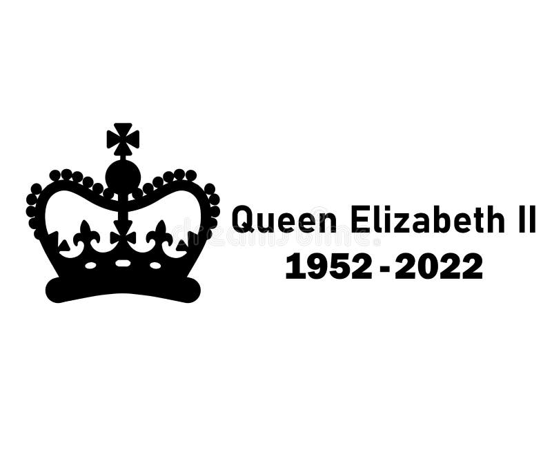 Queen Elizabeth Crown 1952 2022 Black Symbol Stock Illustration ...