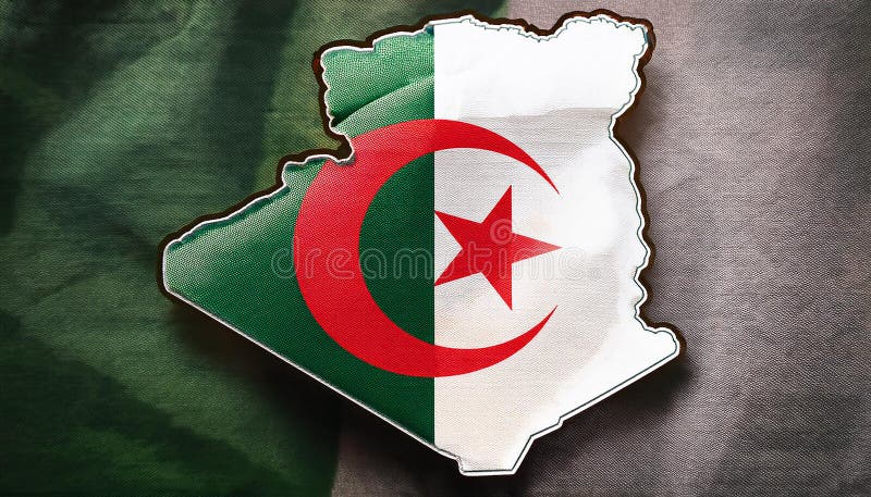 Algeria Map and Flag stock illustration. Illustration of countries ...
