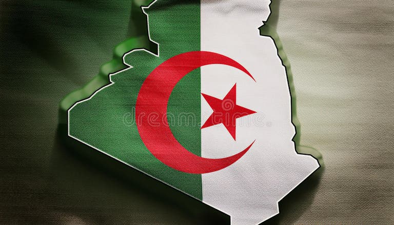 Algeria Map and Flag stock illustration. Illustration of cartography ...