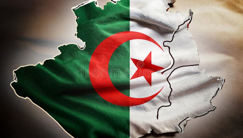 Algeria Map and Flag stock illustration. Illustration of travelling ...
