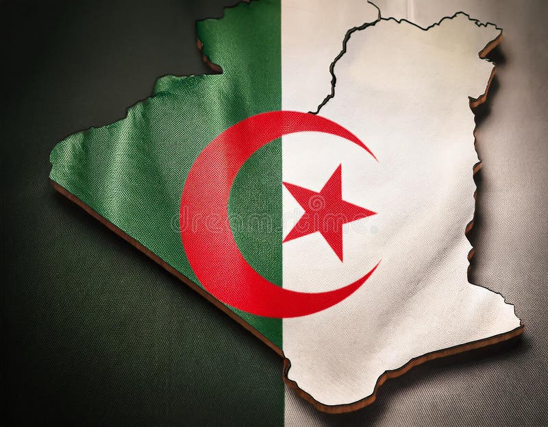 Algeria Map and Flag stock illustration. Illustration of capital ...
