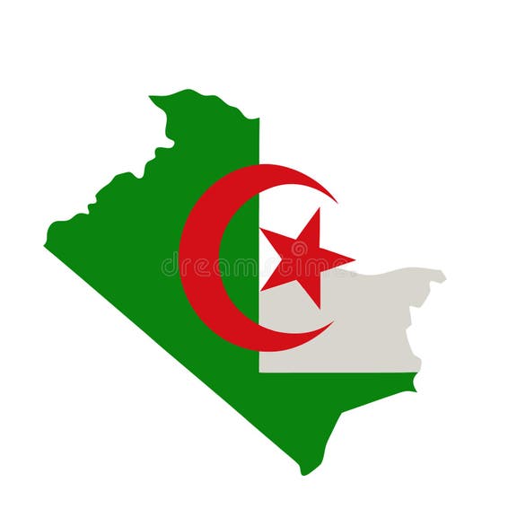 Algeria Map with in Flag Silhouette Stock Illustration - Illustration ...