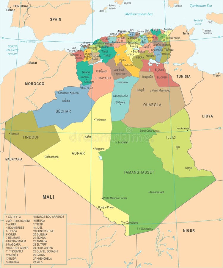 Algeria Map - Detailed Vector Illustration Stock Illustration ...