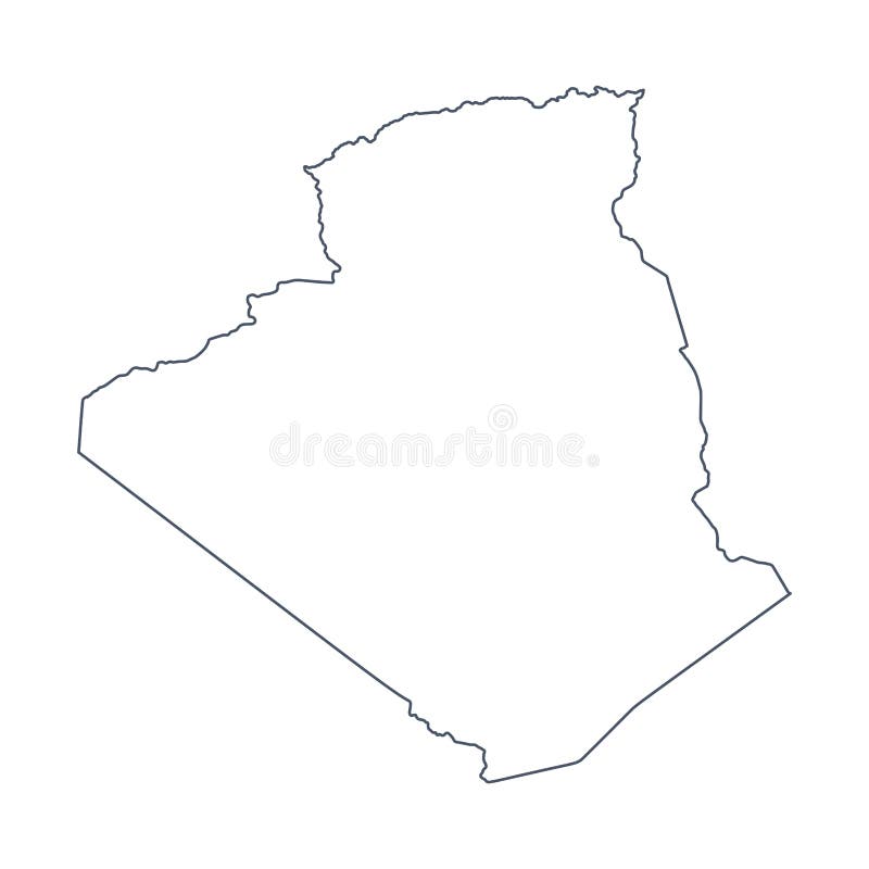 Algeria Map - Vector Contour Illustration Stock Illustration ...