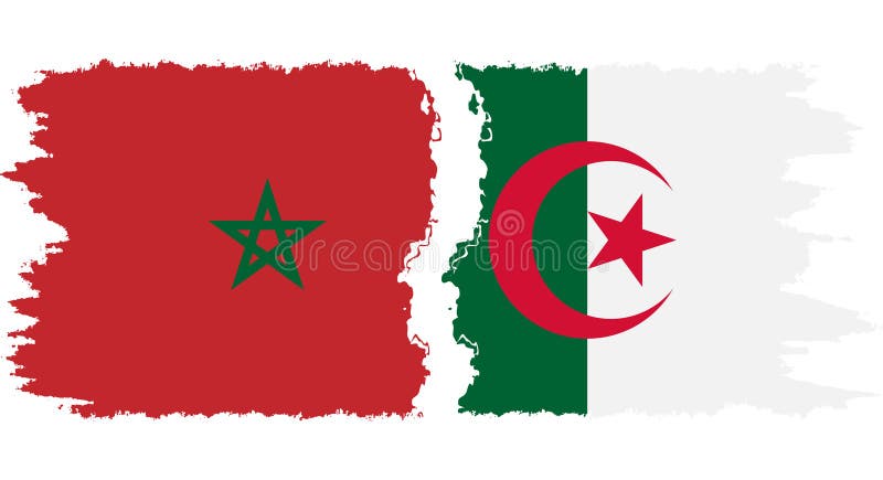 Algeria and Morocco Grunge Flags Connection Vector Stock Vector ...