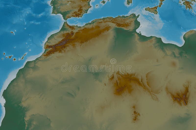 Algeria Neighbourhood. Relief Stock Illustration - Illustration of view ...
