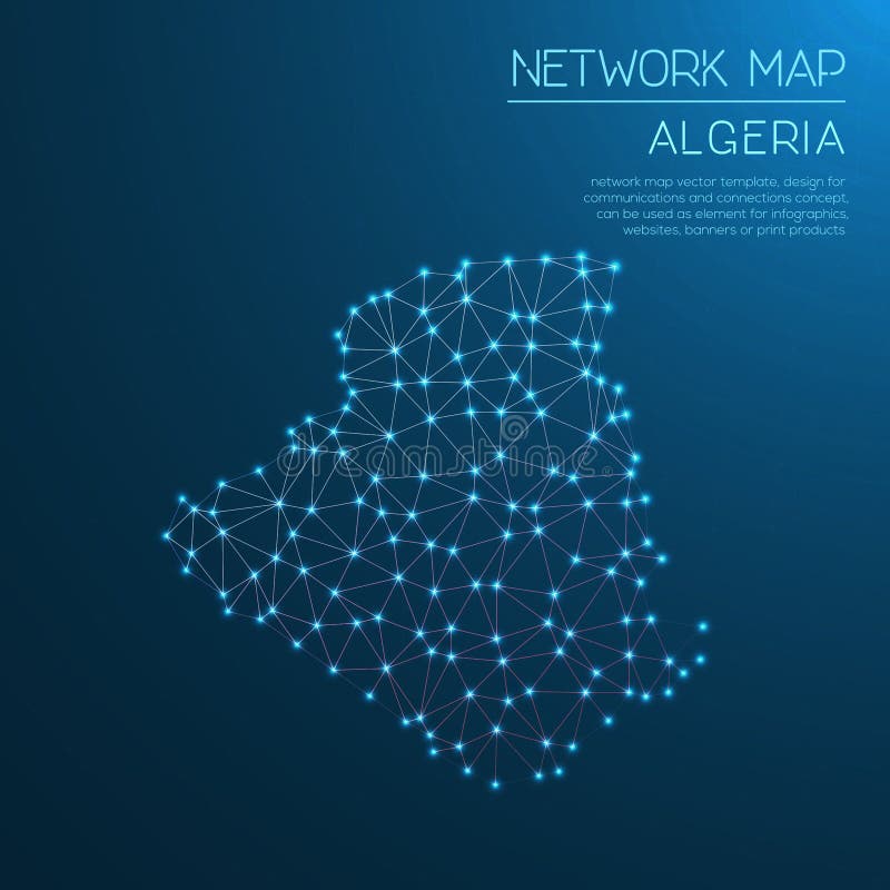 Algeria network map. stock vector. Illustration of democracy - 93587473