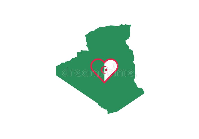 Algeria Outline Map Country Shape State Borders National Flag Stock ...