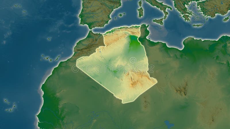 Algeria - Physical. Capital Label Stock Illustration - Illustration of ...