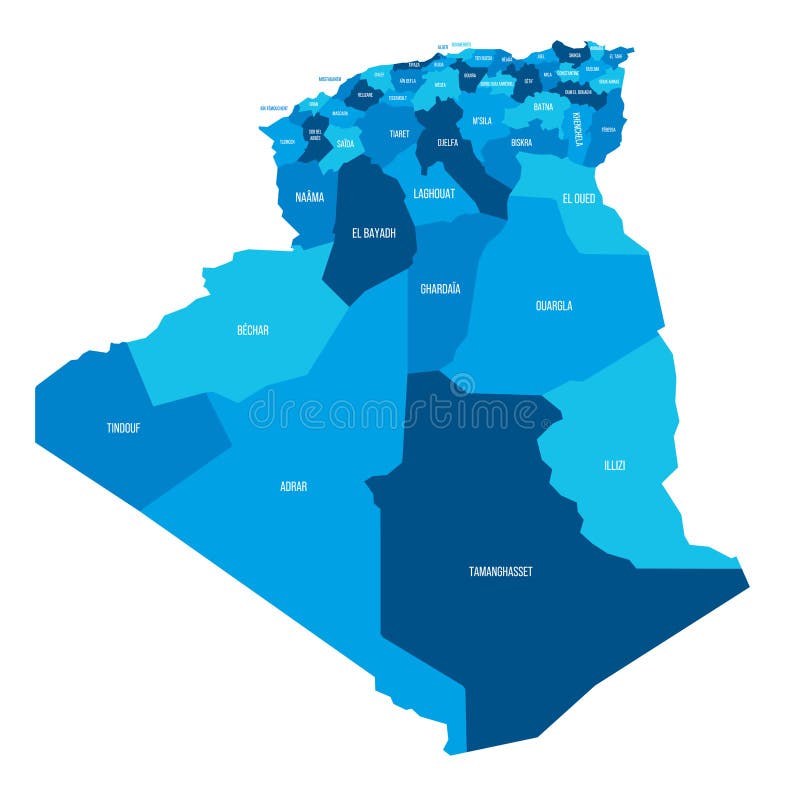 Algeria Political Map of Administrative Divisions Stock Vector ...