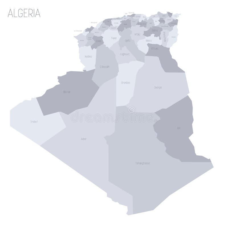 Algeria Political Map of Administrative Divisions Stock Vector ...