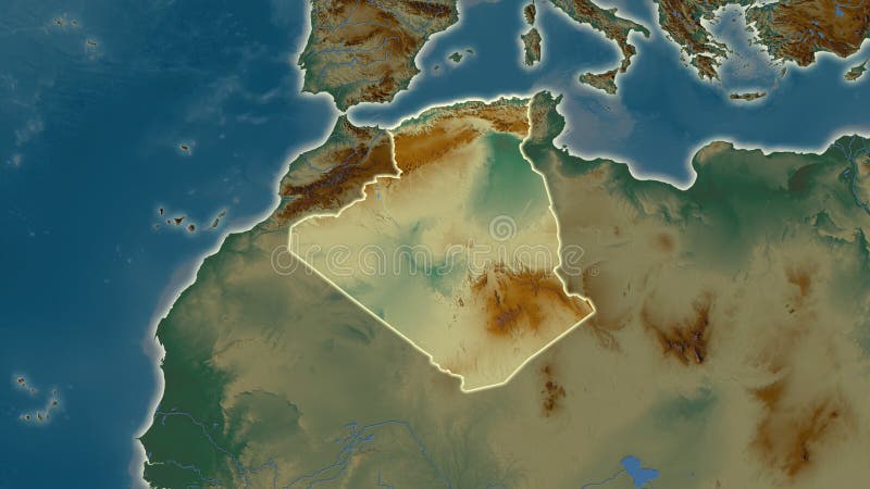 Algeria - Relief. Composition Stock Illustration - Illustration of ...
