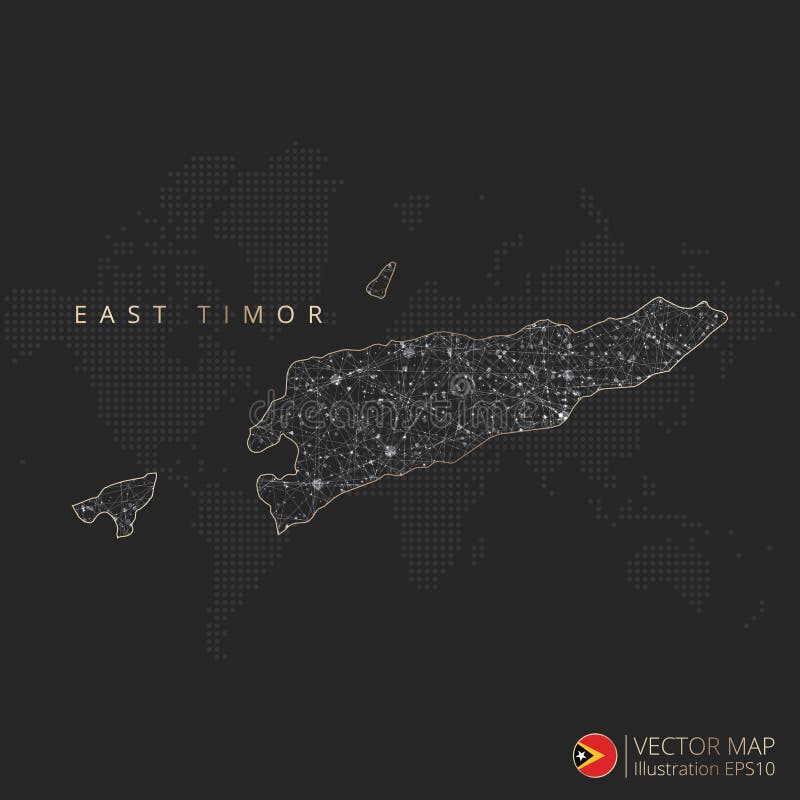 Timor-Leste Map Abstract Geometric Mesh Polygonal Light Concept Stock ...
