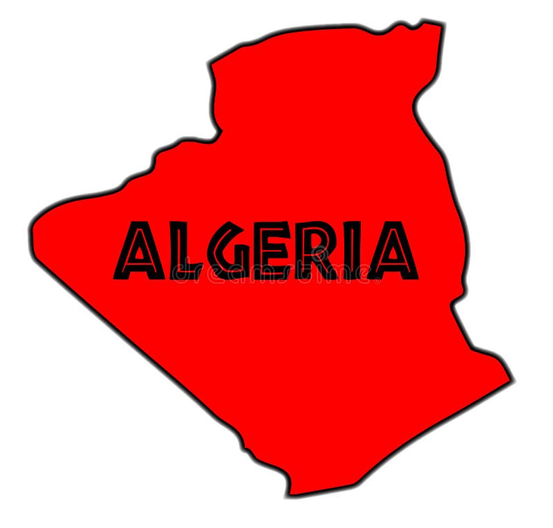 Algeria map silhouette. stock illustration. Illustration of abbes ...