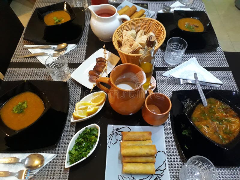 Algerian iftar table stock image. Image of alger, faith - 246571879