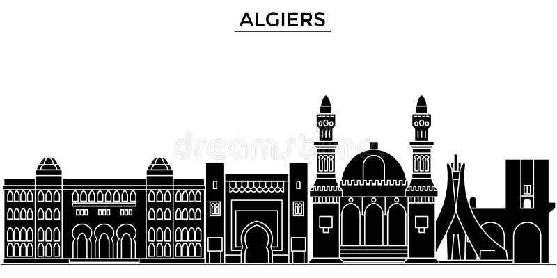Algiers Architecture Line Skyline Illustration. Linear Vector Cityscape ...