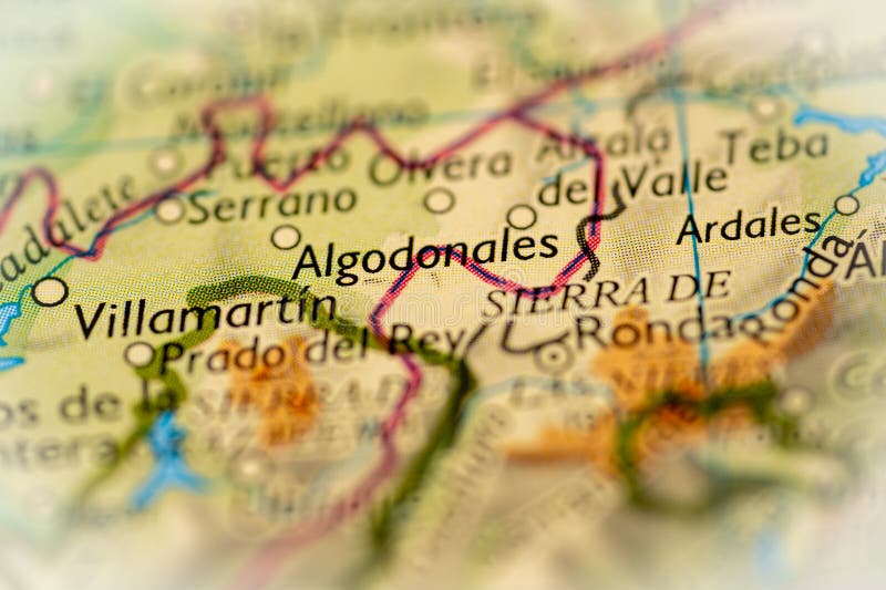 Algodonales, Spain Highlighted on a World Map Stock Photo - Image of ...