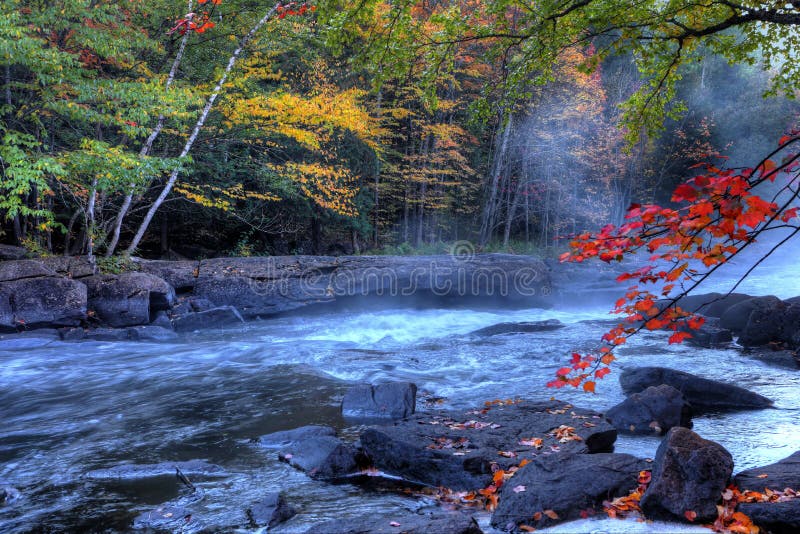 Algonquin River Rapids in Beautiful Fall Colors Stock Image - Image of ...