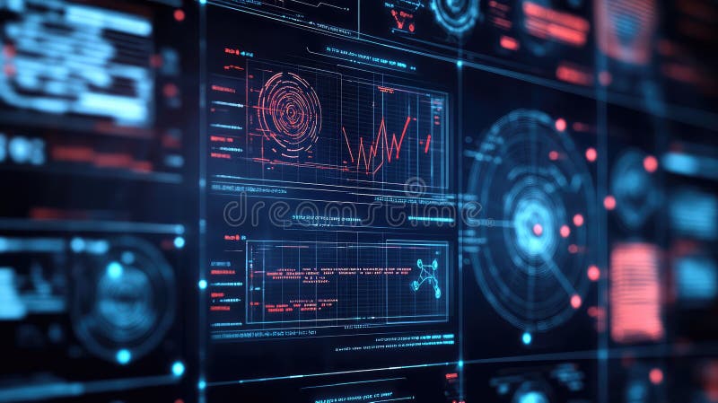 Algorithm Ai Diagnostic Screen Abstract Visualization Stock Illustration - Illustration of ...