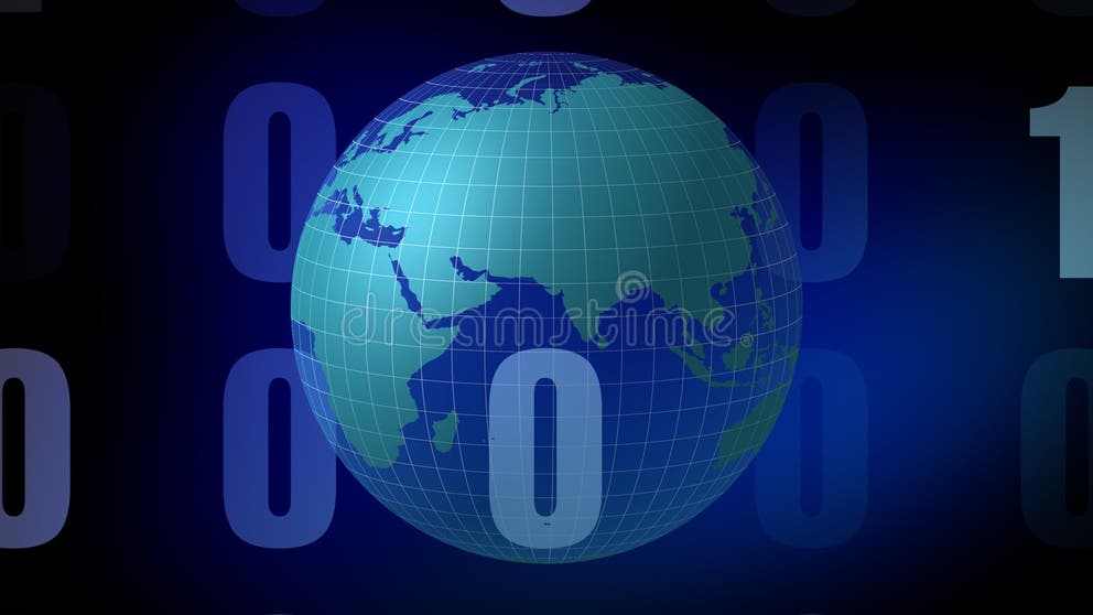 Digital World Global Network, Cyber Security, and Binary Globe ...