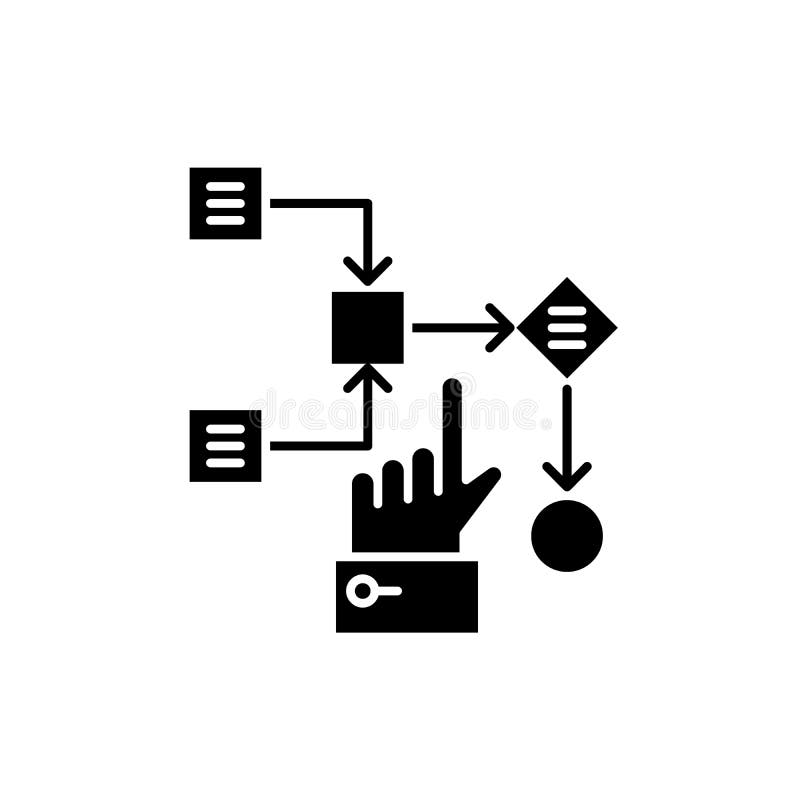 Algorithm Black Icon Vector Sign On Isolated Background Algorithm Concept Symbol Illustration