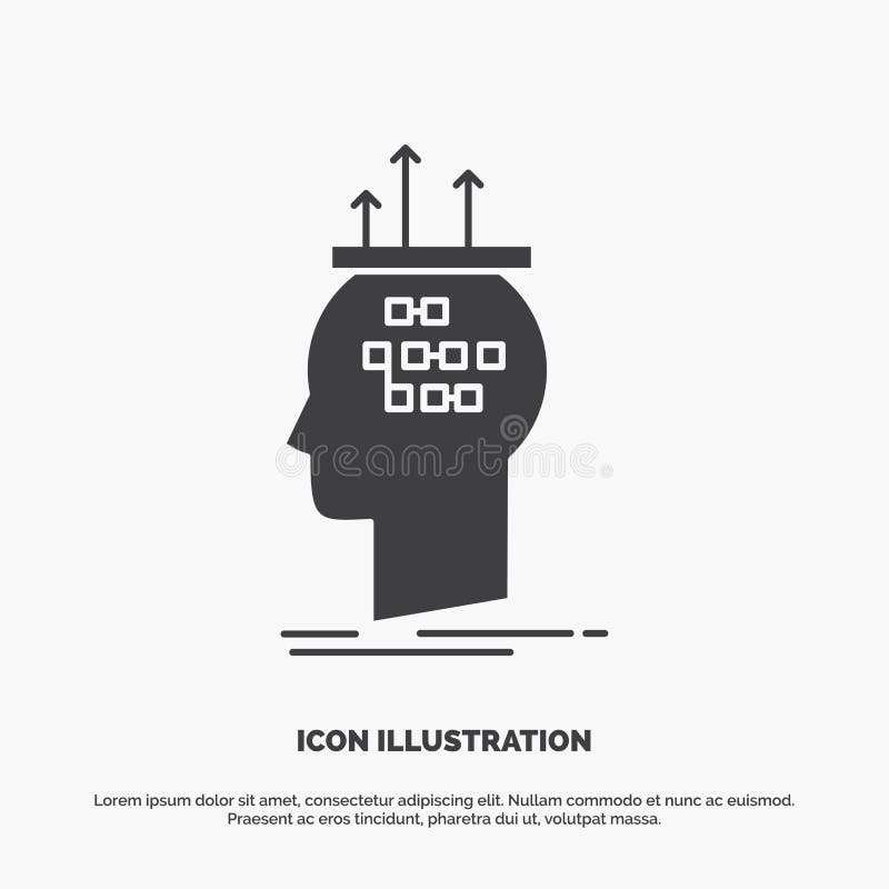 Algorithm, Brain, Conclusion, Process, Thinking Icon. Glyph Vector Gray Symbol for UI and UX ...
